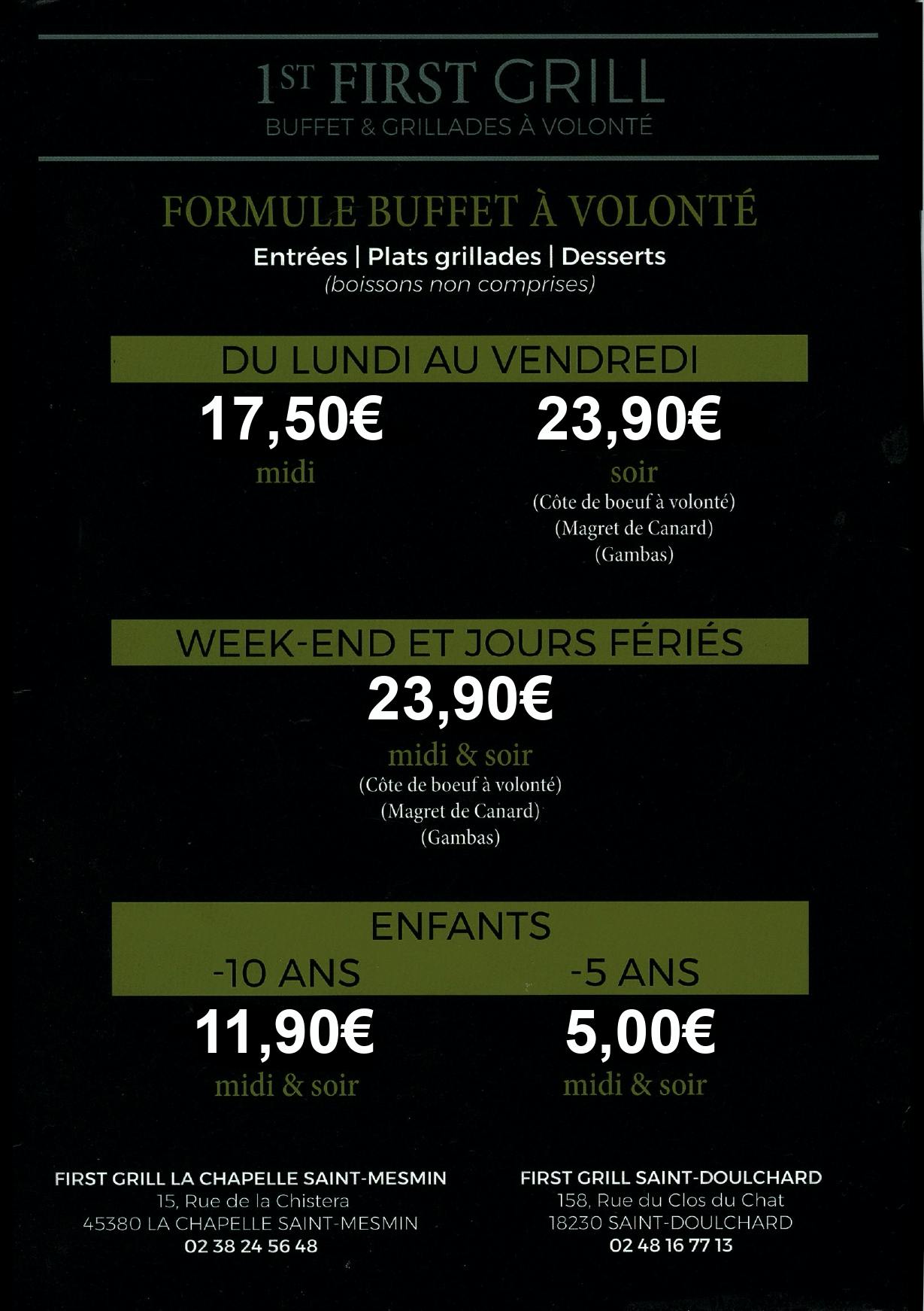 Restaurant FIRST GRILL à LA CHAPELLE SAINT-MESMIN | Onvaauresto ...